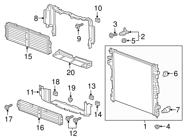 2018-2021 GM Front Bumper Shutter 84646341 | NewGMParts.com