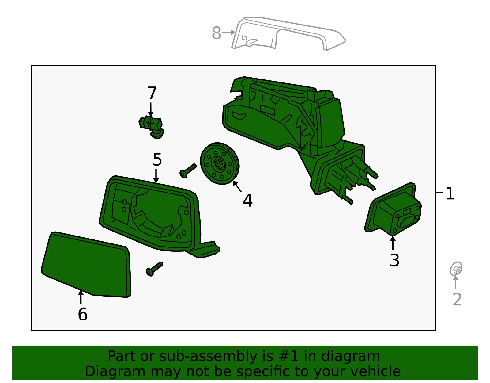 2023-2025 Chevrolet Silverado 1500 Mirror Assembly 85676744 GM ...