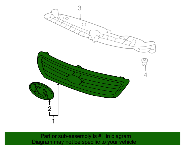 86350-2G500 - Grille Assembly 2009-2010 Kia Optima | Kia.Parts Store