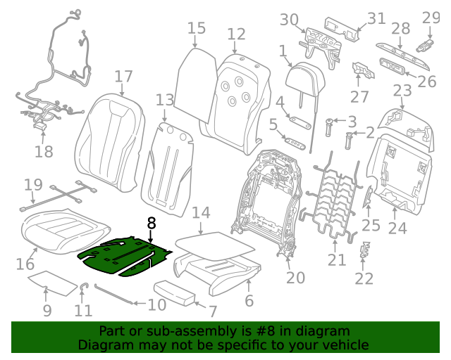 52-10-7-443-486 - Heater element, Comfort seat perforated 2019-2024 BMW ...
