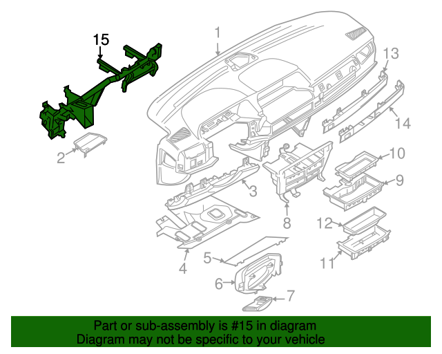 51717031973 - 2002-2008 BMW Dash Cross-Member (51-71-7-031-973) | BMW ...