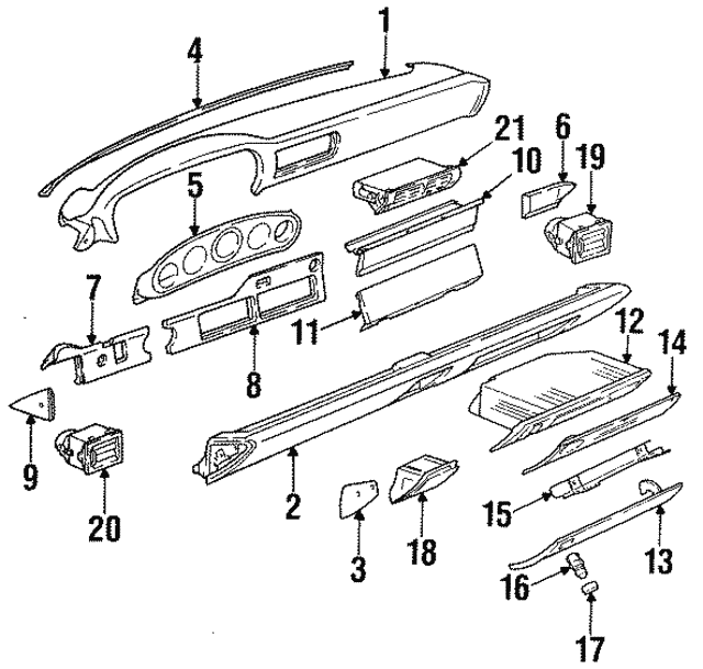 1989-1994 Porsche 911 Center Panel 964-552-479-00-7AE | Porsche Marin