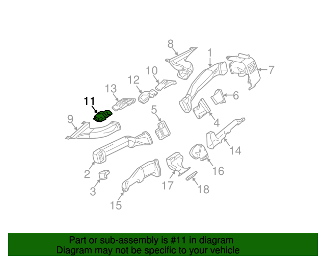 906-830-02-54 - Air Duct 2010-2013 Mercedes-Benz | Mercedes-Benz USA Parts