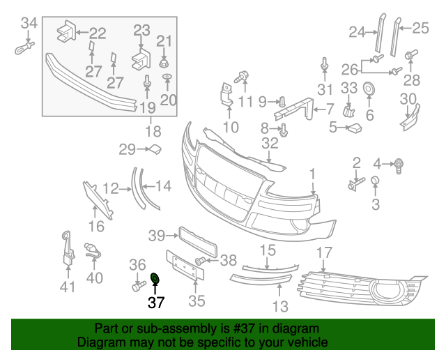 2006-2023 Audi Fender Liner U-Nut N-900-942-01 | Audi USA Parts