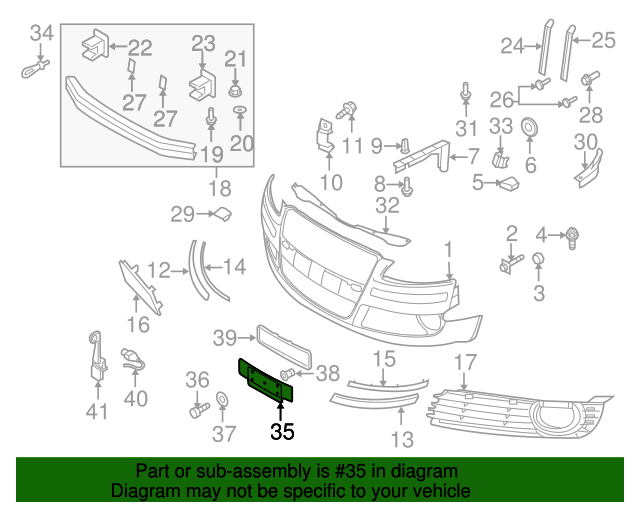 2008-2010 Audi A8 Quattro License Bracket 4E0-807-287-AK-T94 | OEM ...