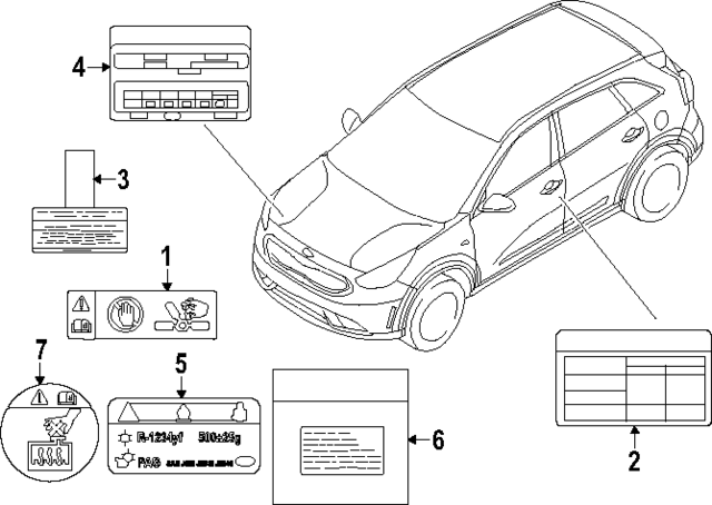 97699-AT100 - AC Label 2023-2024 Kia Niro | Kia.Parts Store