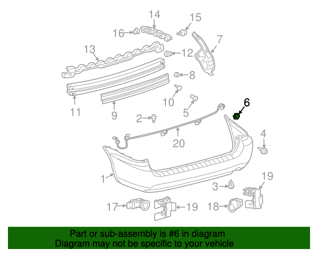 2004-2010 Toyota Sienna Side Support 52155-AE010 | Toyota Parts