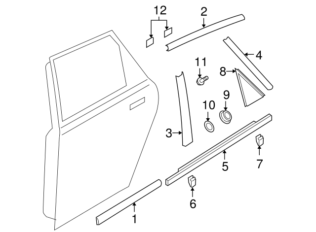 2004-2009 Mazda 3 Side Molding BP4K-50-8W6A | TascaParts.com