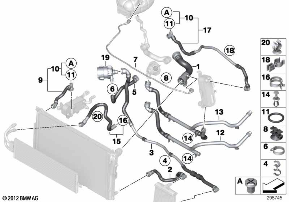 2011-2016 BMW Coolant Hose 17127627102 | Retail Performance Auto Parts