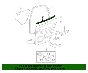 2001-2007 Toyota Sequoia Weatherstrip 68173-0C010 | Toyota Parts Center