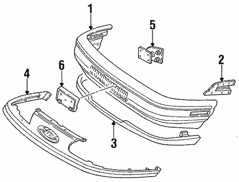 Bumper & Components - Front for 1995 Ford Taurus | TascaParts.com