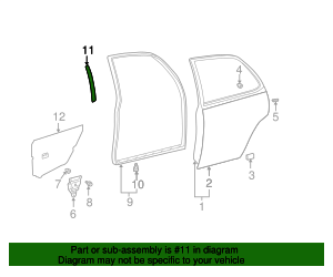 2000-2009 Toyota Door Weather-Strip Clip 67869-AA010 | Toyota Parts Center