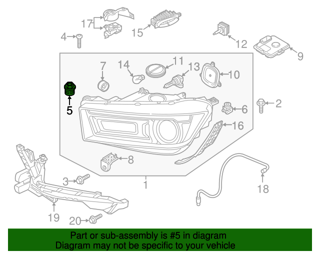 2017-2020 Audi Headlamp Assembly Adjust Cam 5J0-941-141-B | Audi OEM Parts