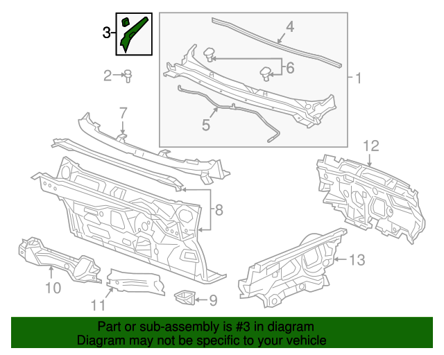 Genuine OEM Driver Side Air Inlet Grille Panel Extension Part# 23497829 ...