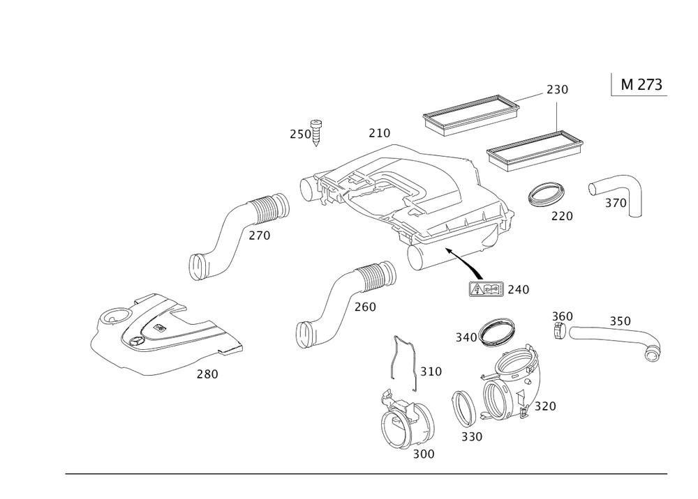 273-010-17-67 - Cover Hood 2007-2012 Mercedes-Benz | Mercedes-Benz USA ...