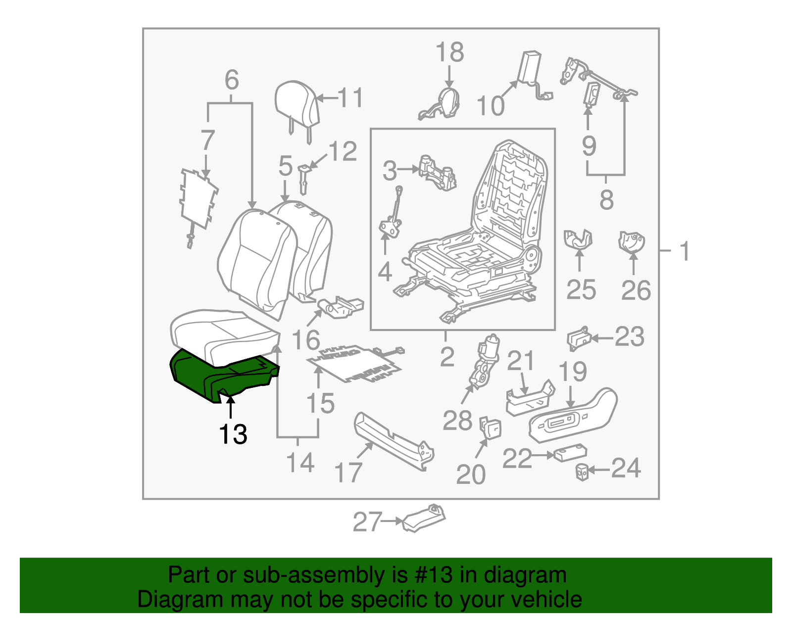 2008-2013 Toyota Highlander Seat Cushion Pad 71512-0E070 | OEM Parts Online