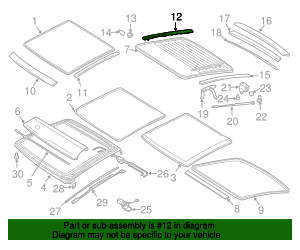 997-562-341-00 - Sunroof Opening Trim 2007-2012 Porsche 911 ...