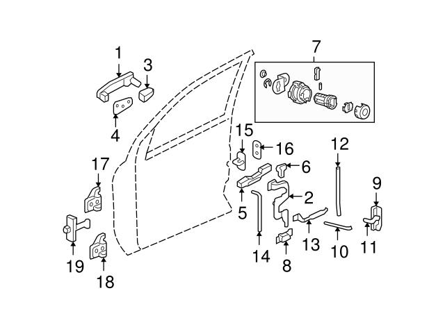 2006-2009 GM Handle Asm-Rr S/D I/S Molded In Bl 25897973 | GM Parts Center