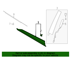 Genuine OEM Ford Part - Side Molding LJ6Z-7820878-AB | Genuine OEM Ford ...