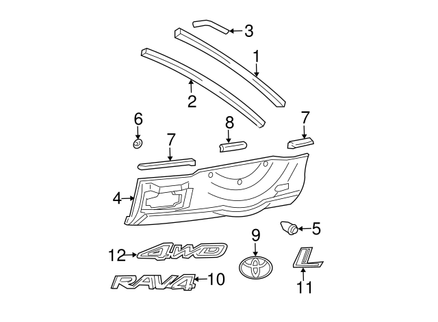 75575-42010 - Door Molding - 2001-2005 Toyota RAV4 | nashuatoyota