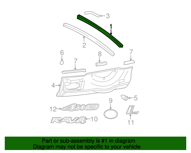 75571-42010 - Door Molding - 2001-2005 Toyota RAV4 | DiscMonster