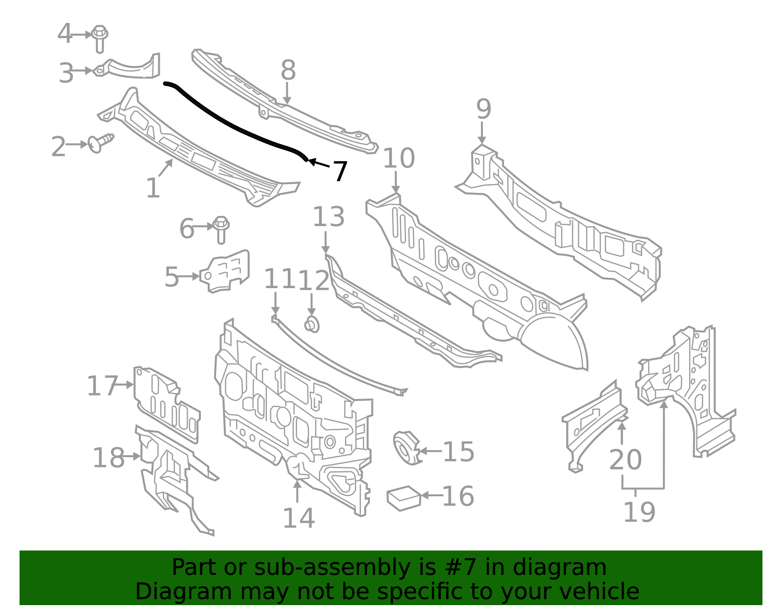 2018-2024 Nissan Kicks Seal Strip 66830-5RB0A | Sullivan Brothers Nissan