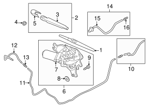 2012-2017 Hyundai Accent Wiper Arm Assembly 98815-1R000 | OEM Parts Online