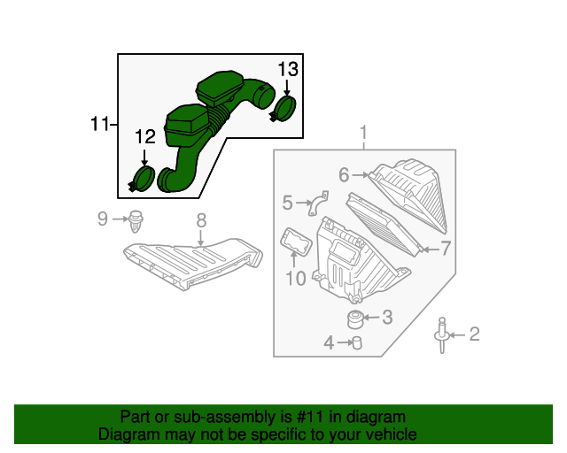 Genuine Intake Hose for 2010-2012 Hyundai Santa Fe | Part# 28140-2P200 ...