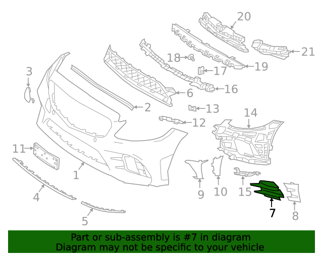 Outer Grille - 2019-2023 Mercedes-Benz C 300 (205-885-72-02) | Get ...