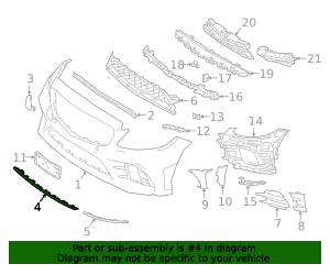 206-885-57-02 - Bumper Trim 2022-2023 Mercedes-Benz C 300 ...