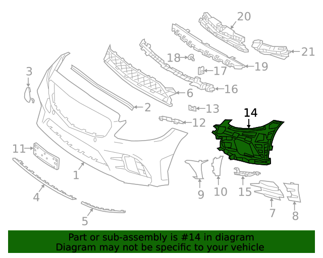 205-885-55-02 - Bumper Guide 2019-2023 Mercedes-Benz | AutoNationParts.com
