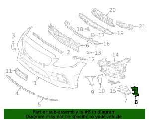 205-885-84-02 - Grille Molding 2019-2023 Mercedes-Benz ...