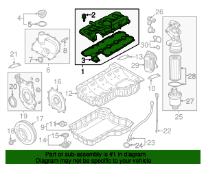 2012-2013 Audi Valve Cover 07K-103-469-Q | Genuine Audi Parts