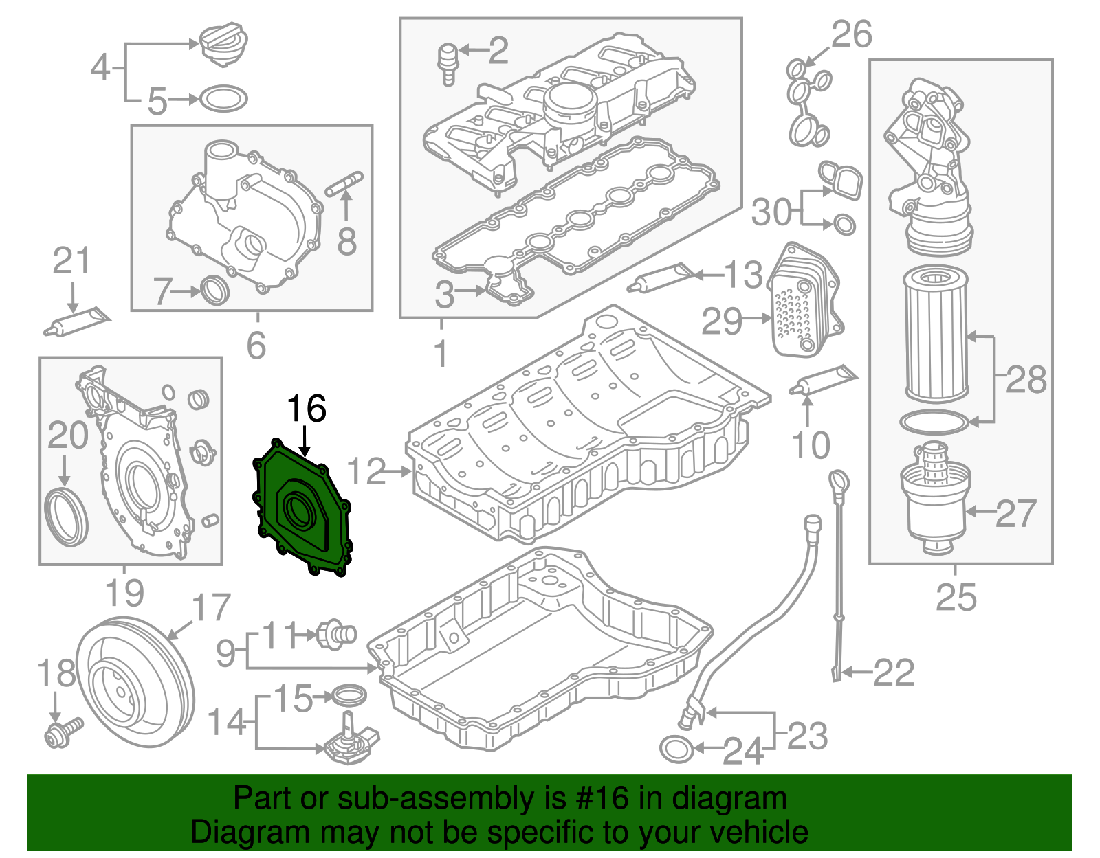2012-2013 Audi Rear Main Seal Retainer 07K-103-151-C | Audi USA Parts