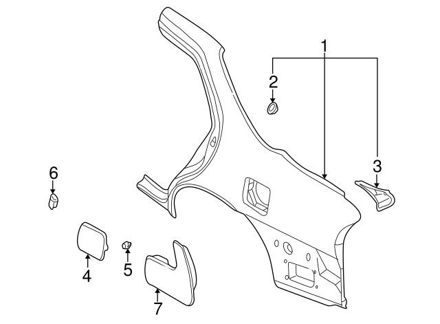 1986-1999 Nissan Fuel Door Bumper 01658-00322 | TascaParts.com