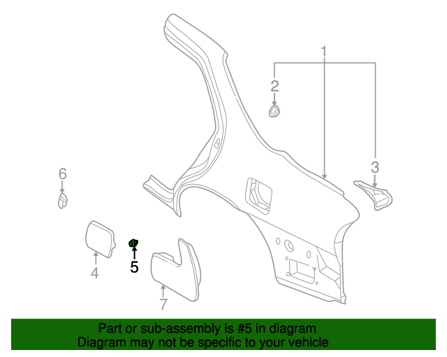 1986-1999 Nissan Fuel Door Bumper 01658-00322 | TascaParts.com