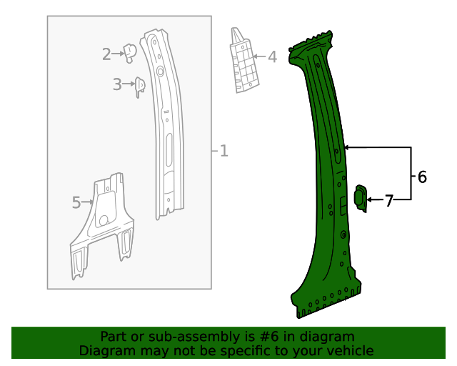 84606115 - Passenger Side Center Pillar Outer Panel Reinforcement ...