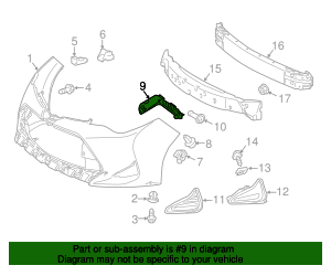 52115-02350 - Bumper Cover Bracket 2017-2019 Toyota Corolla ...