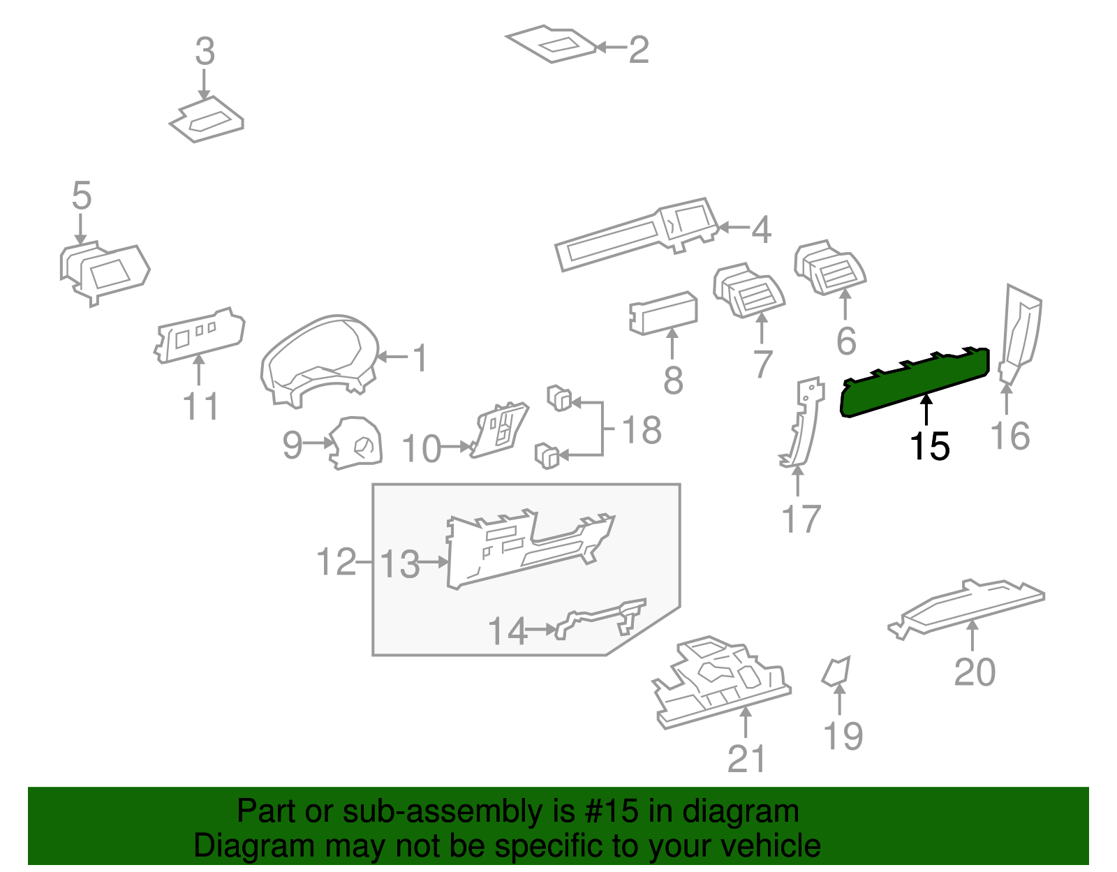 55475-60130-D0 - Instrument Panel Trim Panel 2020-2023 Lexus GX460 ...