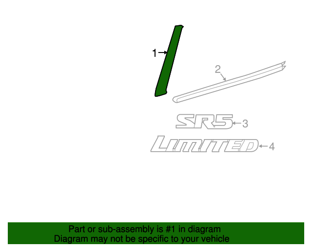 2016-2023 Toyota Tacoma Black Out Tape 75923-04010 | OEM Parts Online