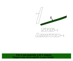 2016-2023 Toyota Tacoma Belt Molding 68164-04030 | OEM Parts Online