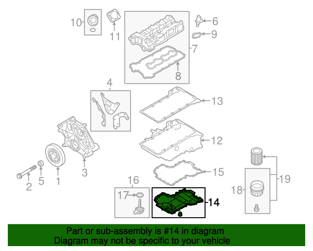 11137843146 - 2012-2019 BMW Lower Oil Pan (11-13-7-843-146) | BMW of ...