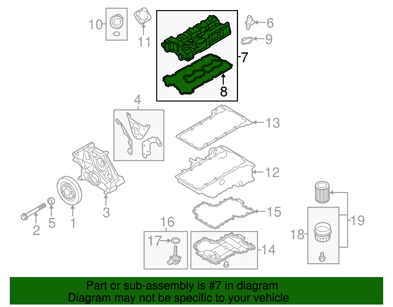 11127636612 - 2012-2019 BMW Valve Cover (11-12-7-636-612) | BMW of ...