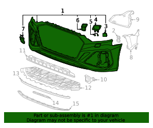 2021-2022 Audi Bumper Cover 8W6-807-065-AG-GRU | Audi USA Parts