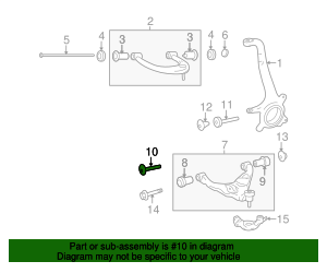 48409-04030 - Cam Sub-Assembly, Front Suspension Toe Adjust - 2010-2023 ...