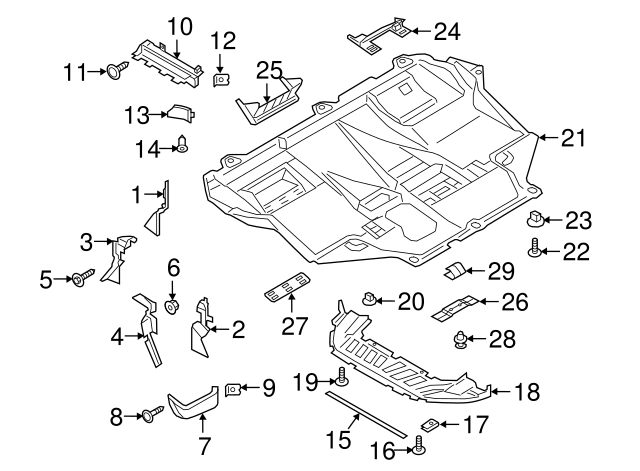 2016-2018 Ford Focus Lower Shield G1EZ-17808-A | TascaParts.com