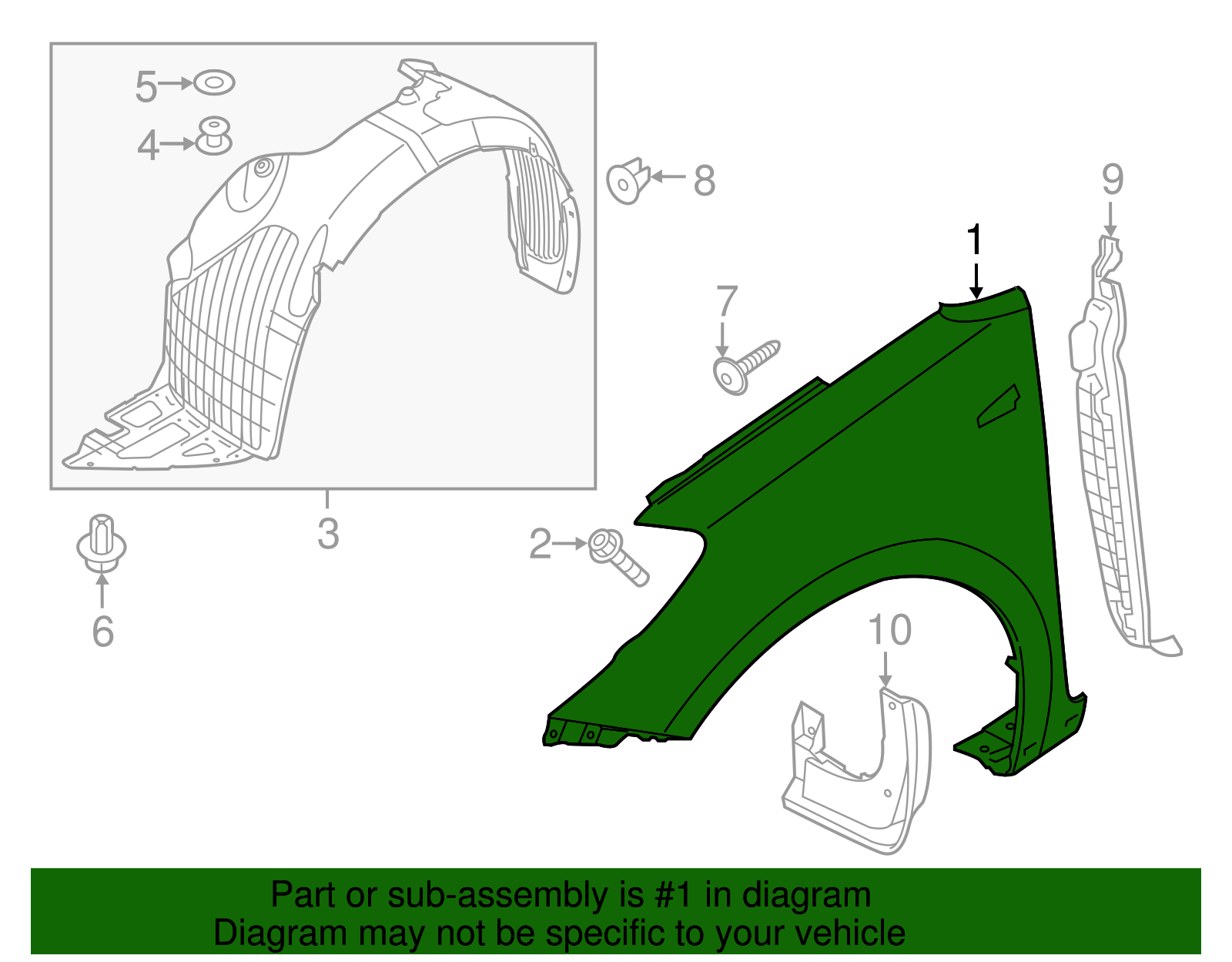 66311-A7000 - Fender 2014-2018 Kia | Kia.Parts Store