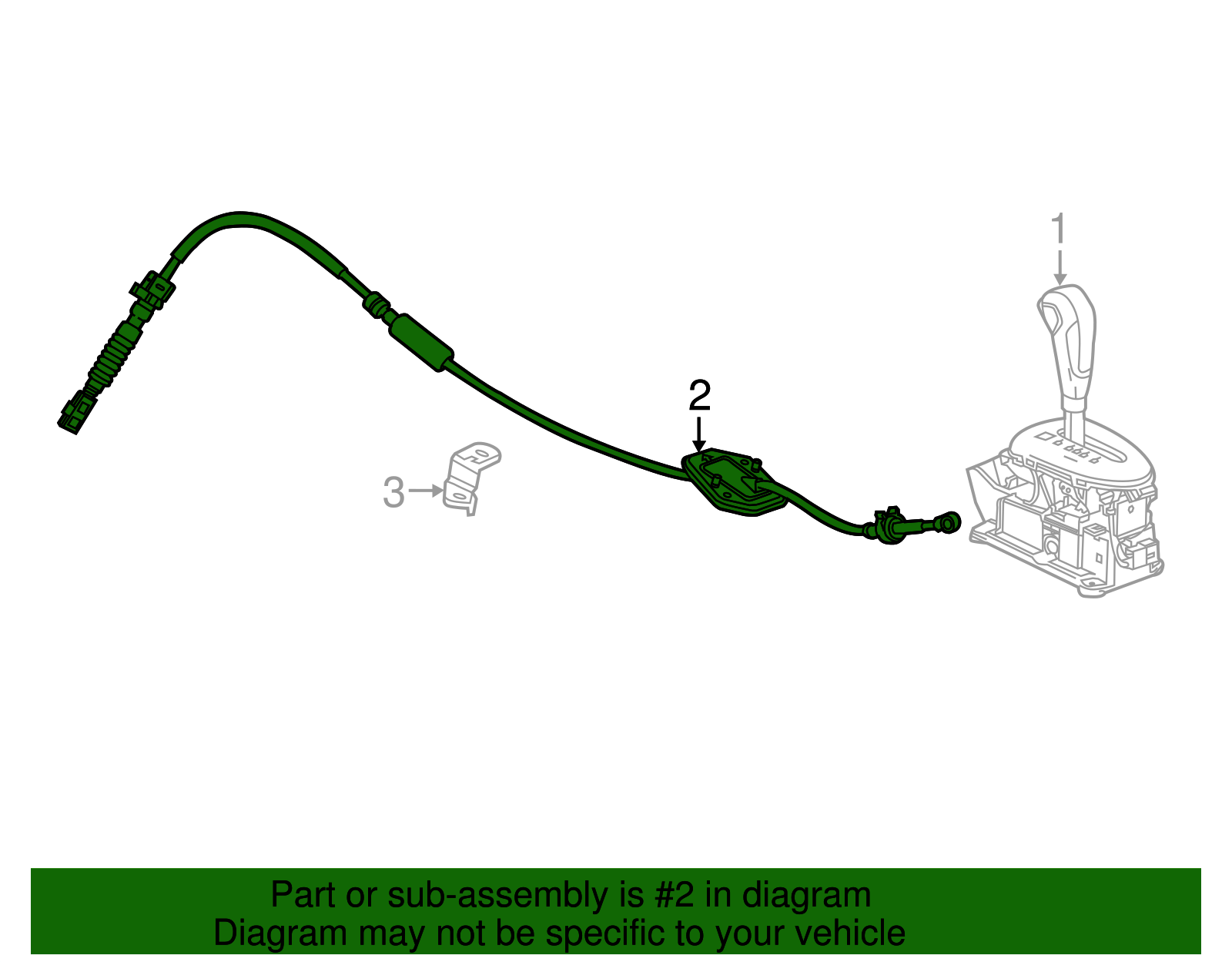 2014-2015 Chevrolet Spark Automatic Transmission Shifter Cable 95365893 ...