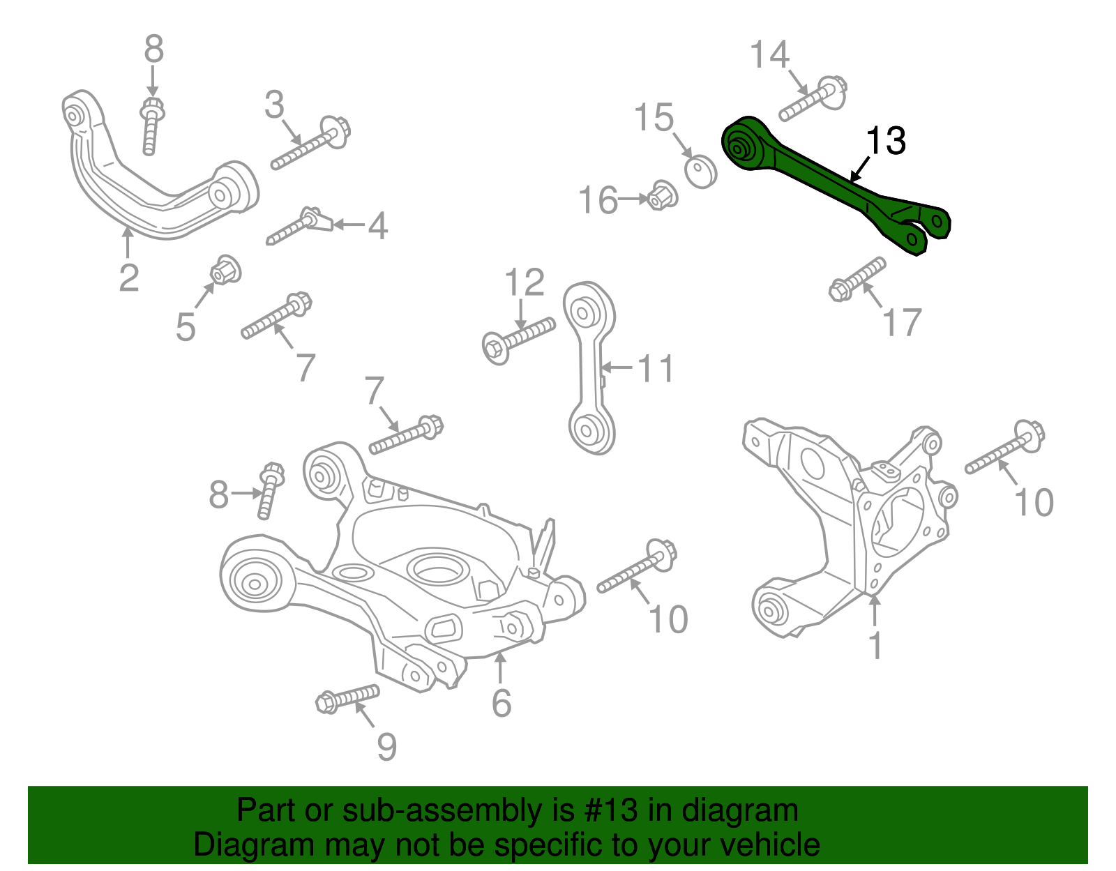 LR3Z-5K898-A - Lateral Arm 2020-2022 Ford Mustang | Big 3 Auto Parts