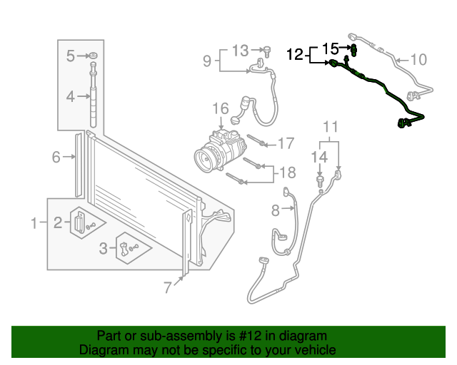 2006-2010 Volkswagen Touareg AC Tube 7L6-820-741-F | vwpartscenter